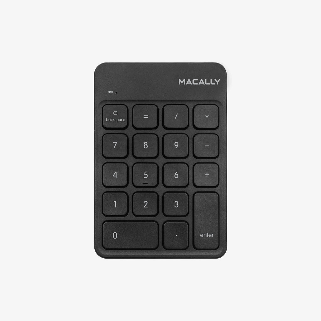 Wireless Number Pad with 2.4G USB Adapter | Portable Numeric Keypad for 10 Key Data Entry | Macally