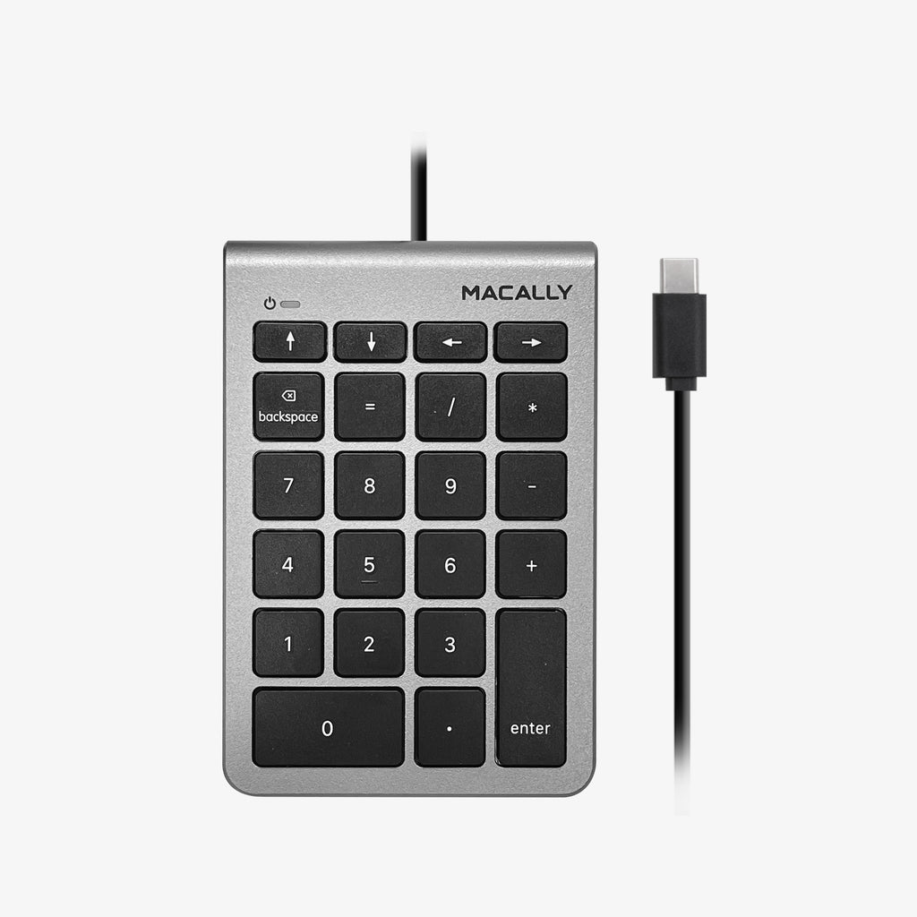 USB C Number Pad | Ultimate 10 Key Data Entry with Extra Numeric Keypad Functions | Macally