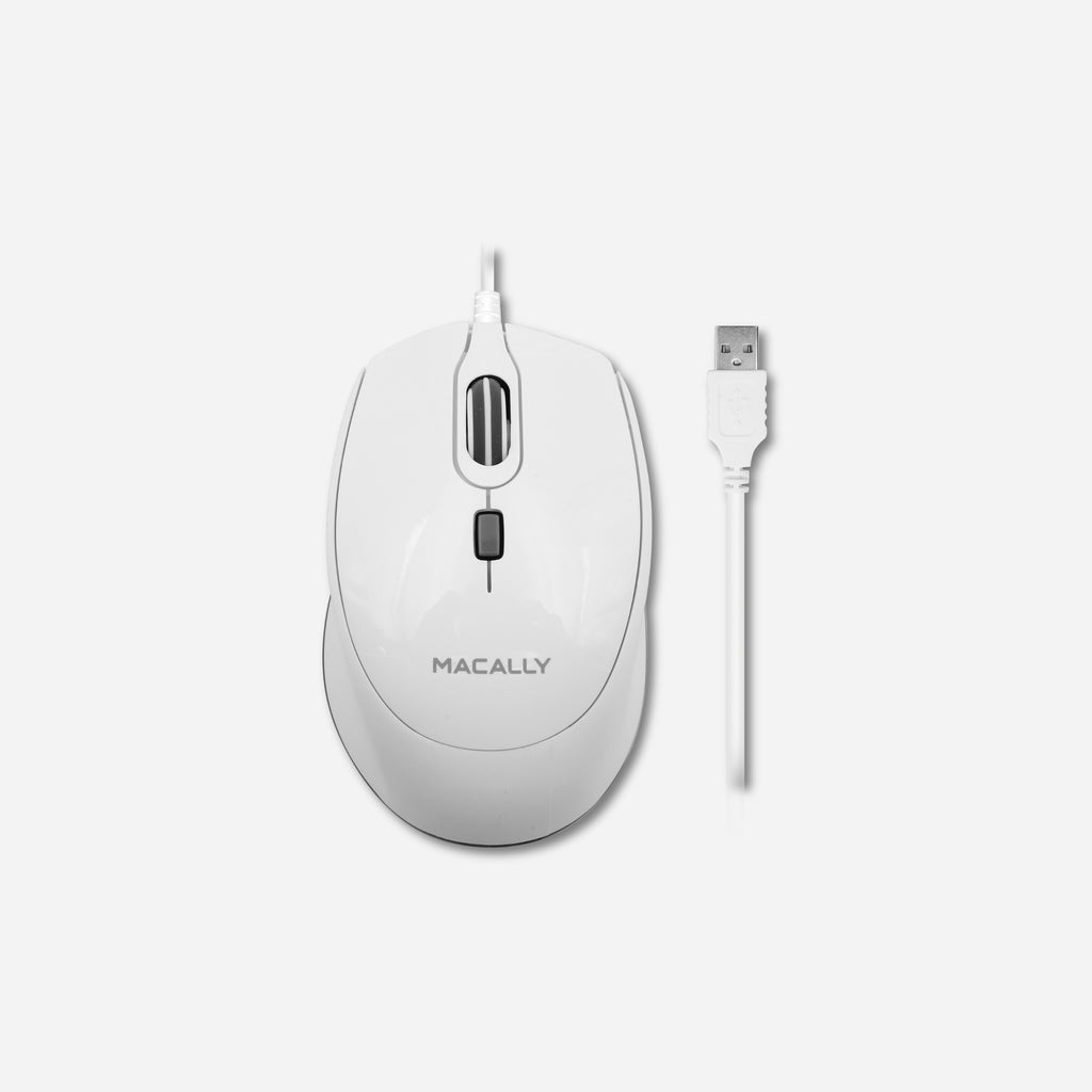 Quiet USB Wired Mouse for Mac/PC - 4 DPI | Macally