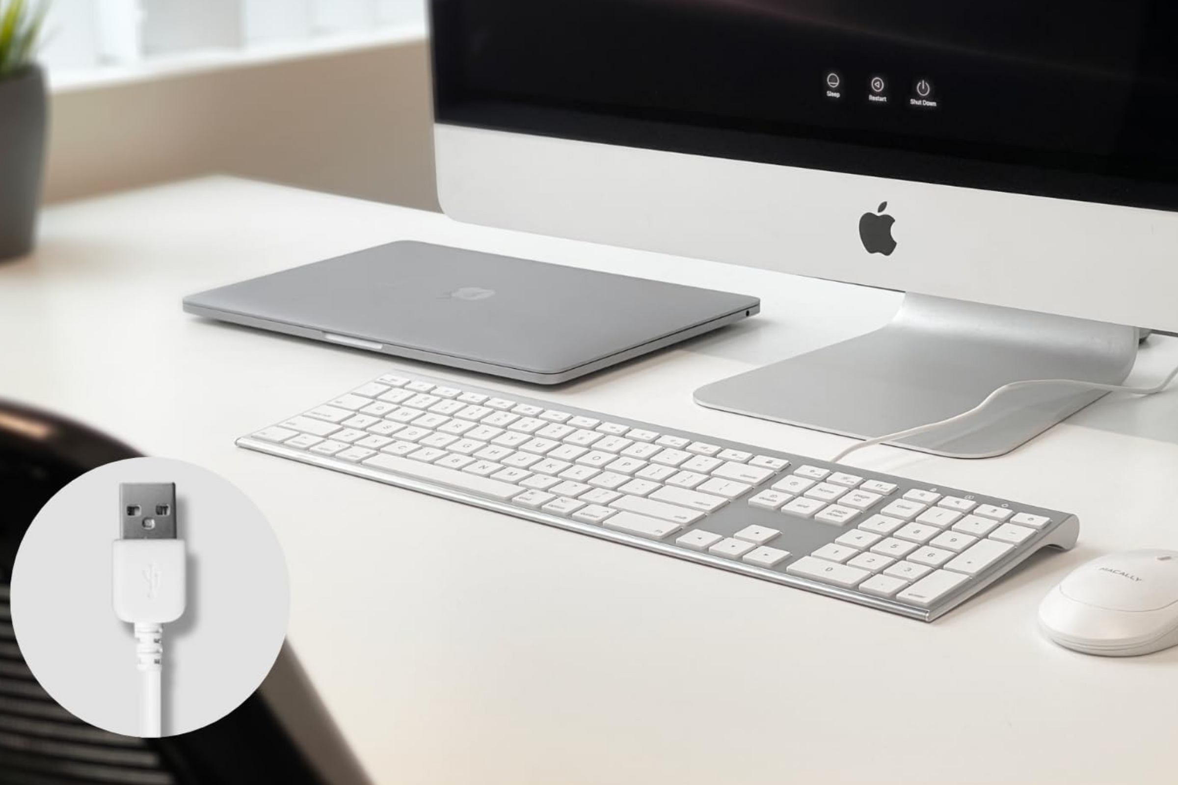 USB Keyboard for Mac | Ultra-Slim, Full-Size, 20 MacOS Shortcuts, USB A ...