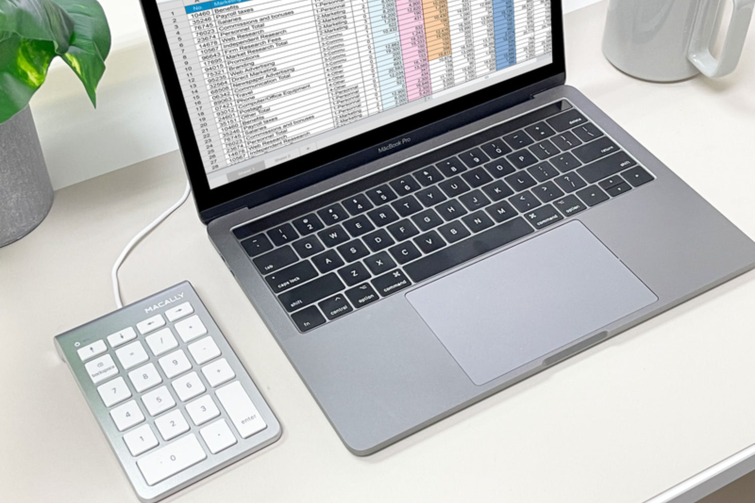 USB C Number Pad | Ultimate 10 Key Data Entry with Extra Numeric Keypad Functions | Macally