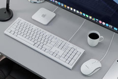 USB Wired Keyboard and Mouse for Mac | Spill Proof, Full Size with ...
