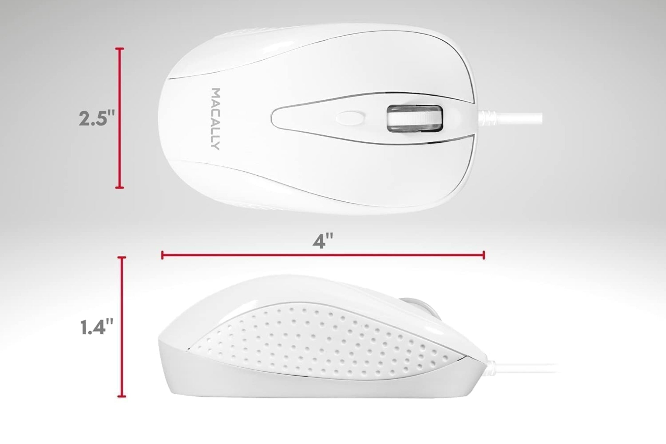 Mac Wired Mouse with 3 Buttons & Scroll - Macally