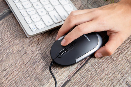 Wired USB C Mouse for MacBook and Mac | Silent Click - Work in Peace ...