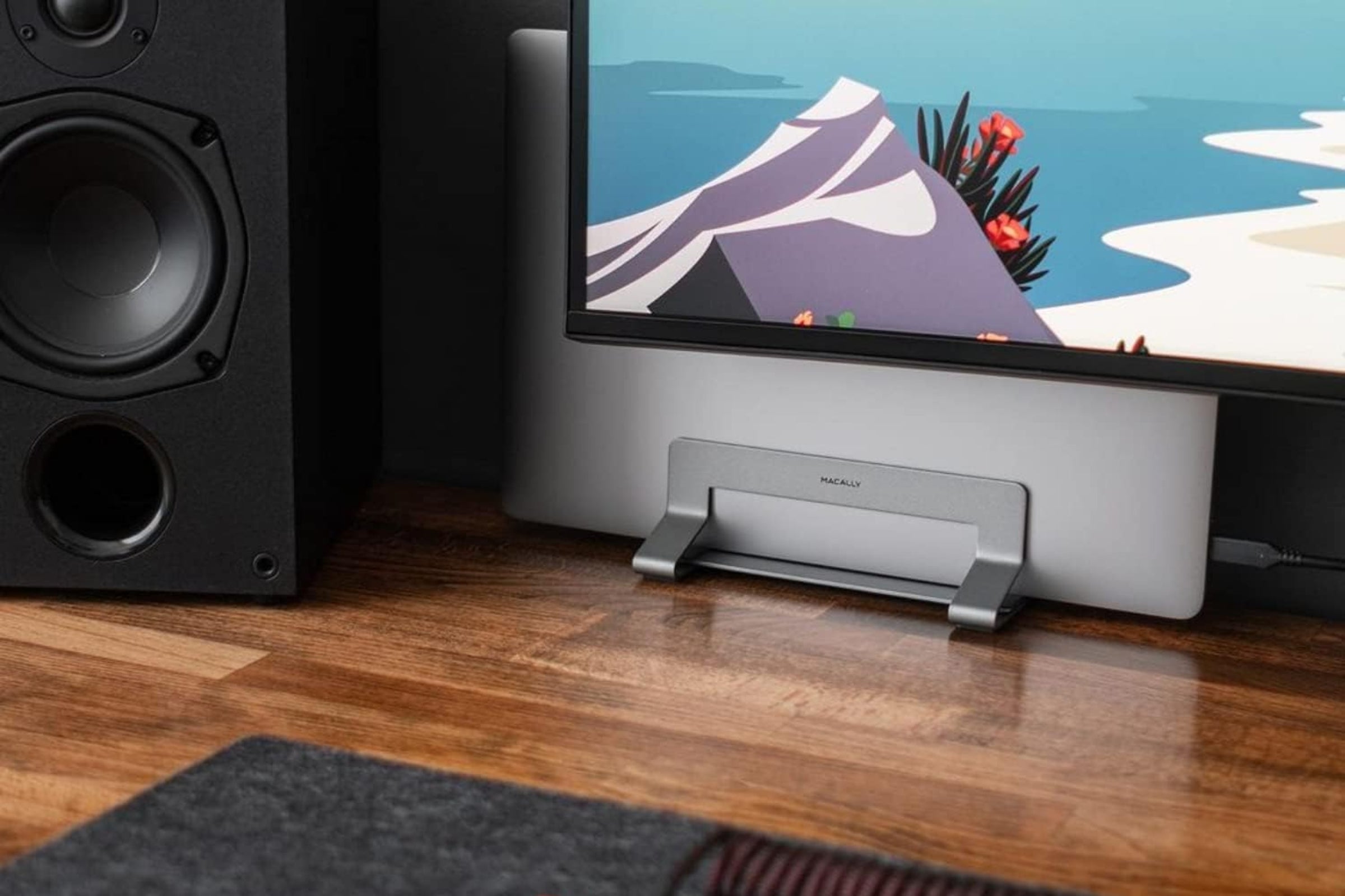 Vertical Laptop Stand for Desk – Adjustable, Space-Saving | Macally