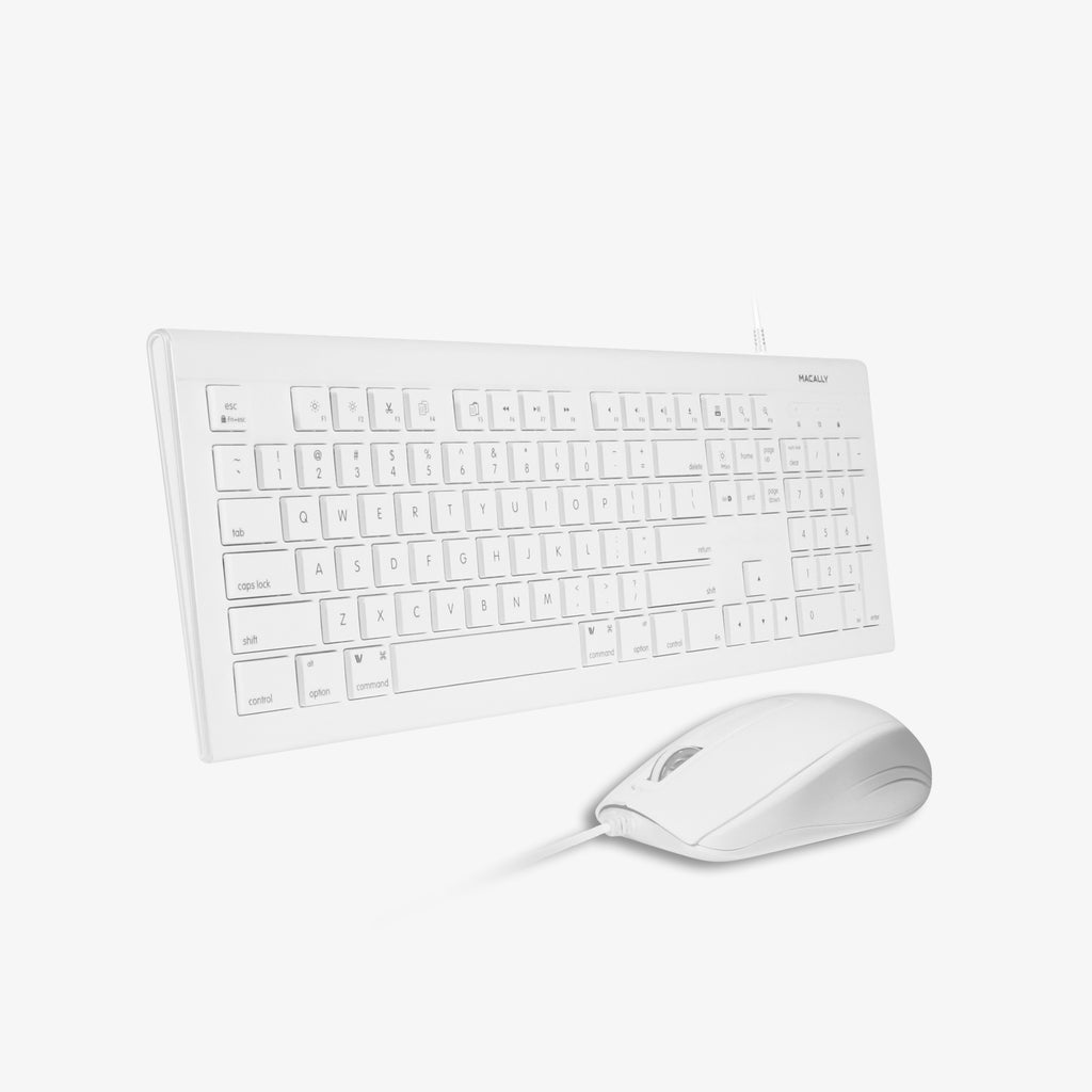 Standard USB Keyboard and Mouse for Mac – Full Size Combo | Macally