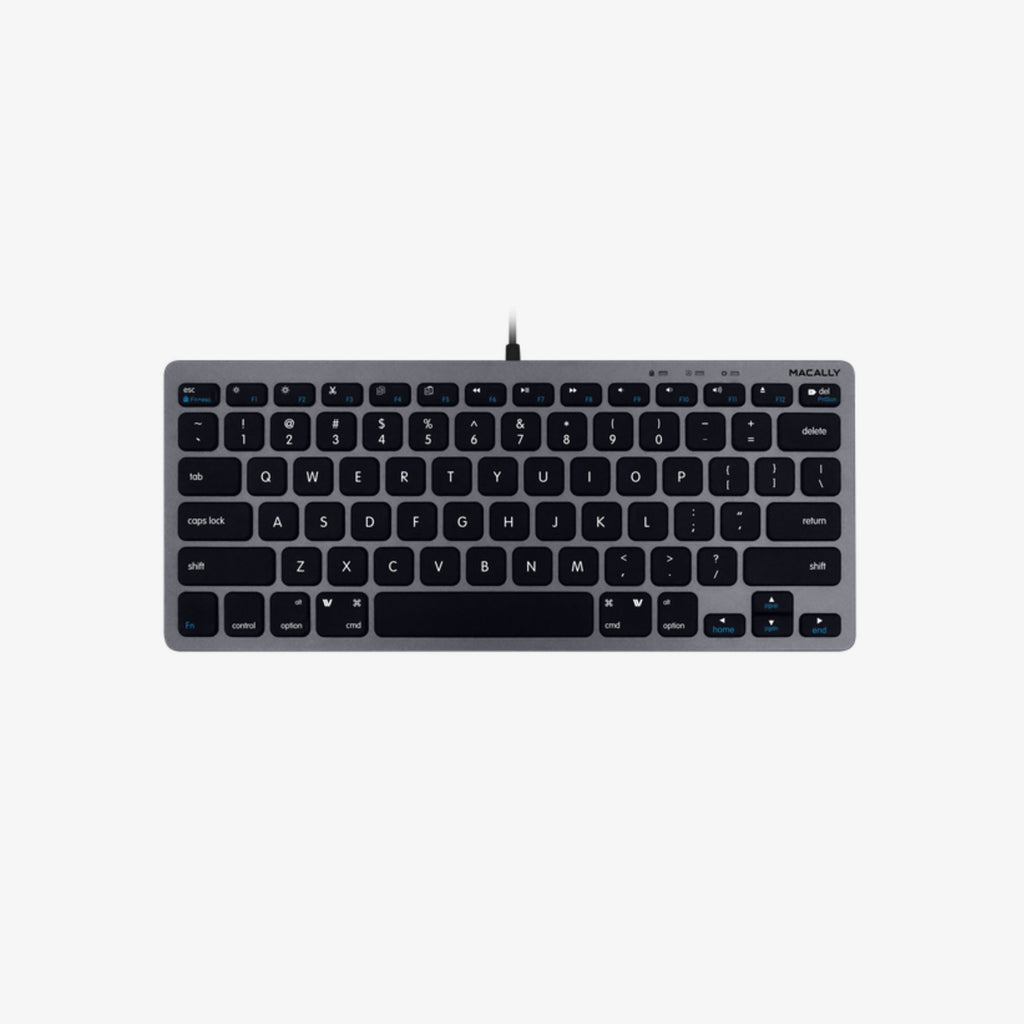 Compact USB Wired Keyboard for Mac / PC - Macally