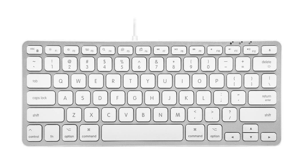 Macally Keyboard – Compact Wired Keyboard with USB Hub for Mac & PC